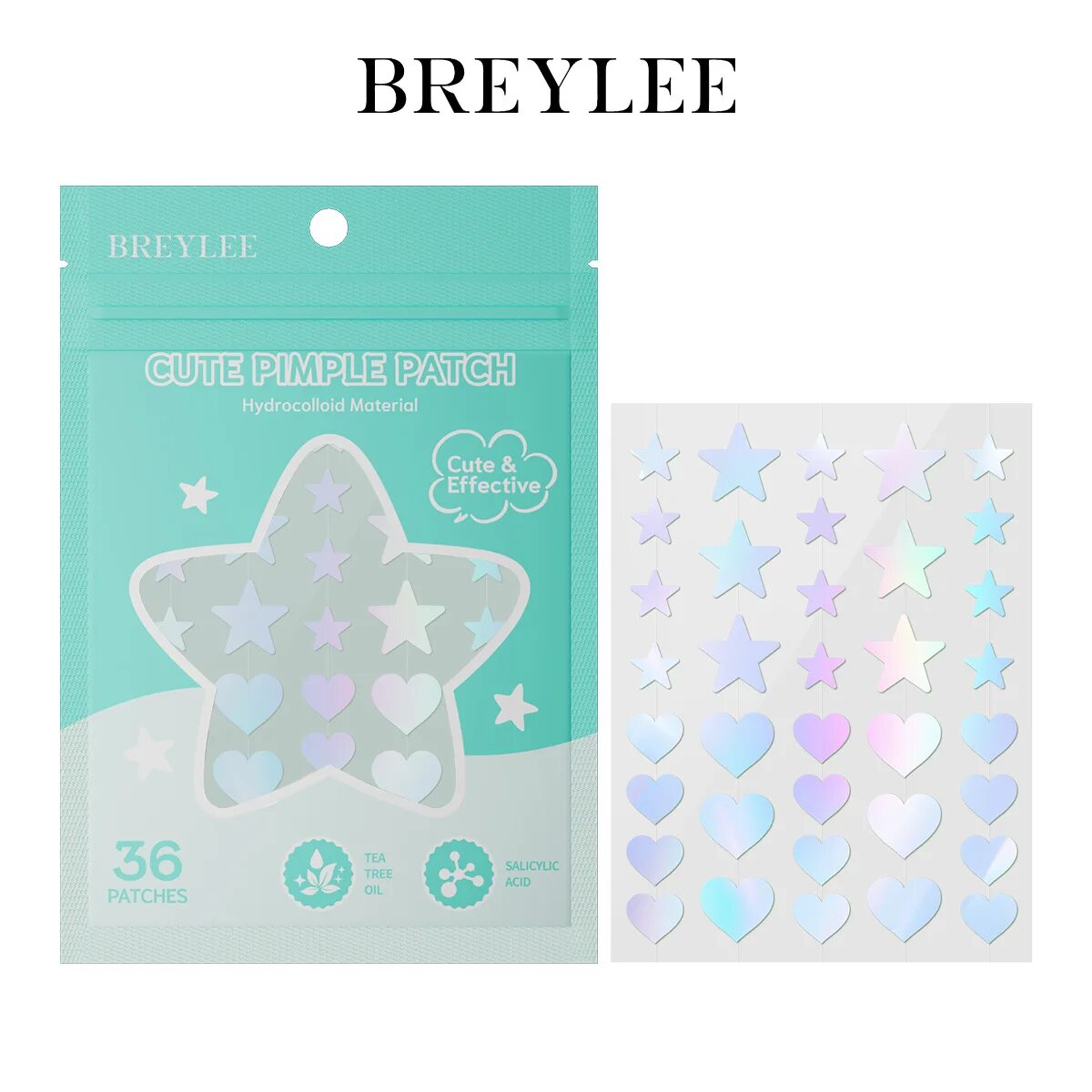 Наклейки на прыщи BREYLEE Cute Pimple Patch, 36 шт, Colorful