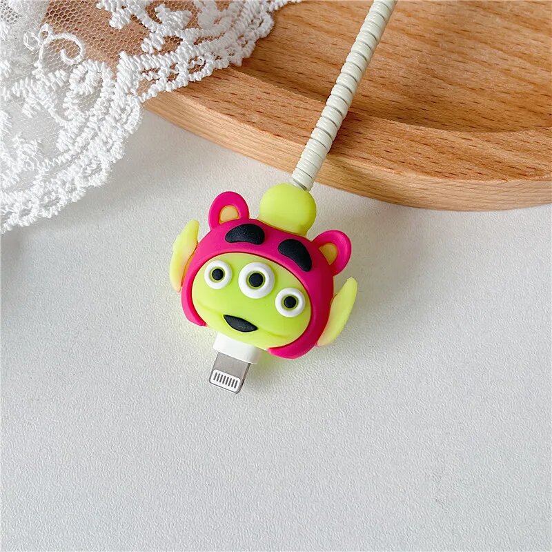 Милый мультяшный USB-линия передачи данных, защитный чехол для головы для IPhone, Samsung, Xiaomi, защитный чехол для зарядного кабеля, аксессуары для самостоятельного изготовления, подарки