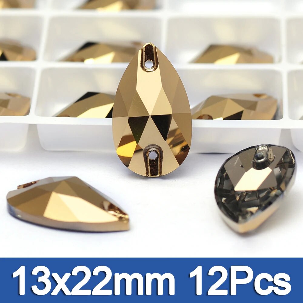 Стразы Drop 13x22mm, 12шт, цвет: Drop