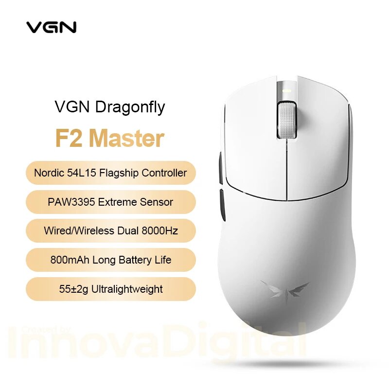 Беспроводная игровая мышь VGN Dragonfly F2 Pro Max Ultra Master White