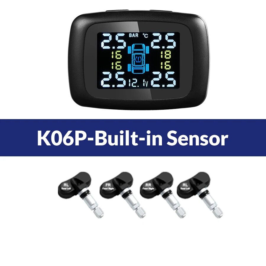 TPMS K06P - Комплект датчиков давления шин с дисплеем