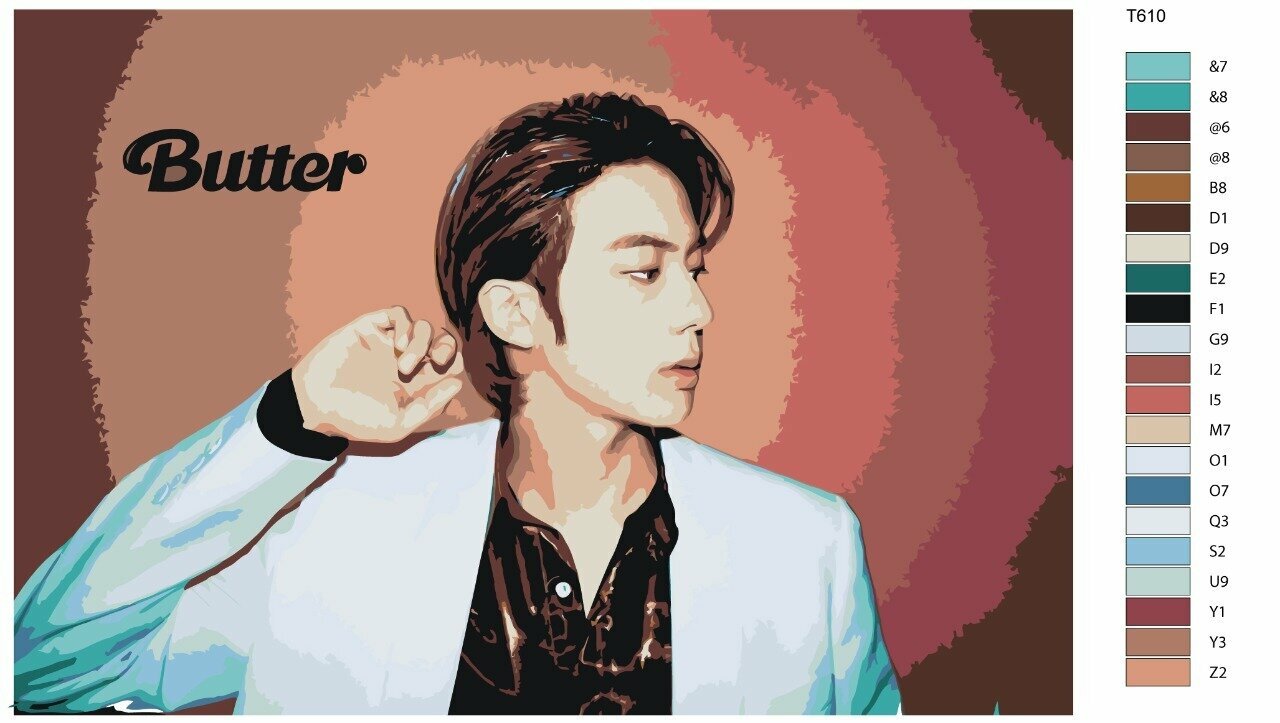 Картина по номерам Т610 80x120 "Ким Сокджин (Kim Seokjin), участник группы BTS (БТС)"