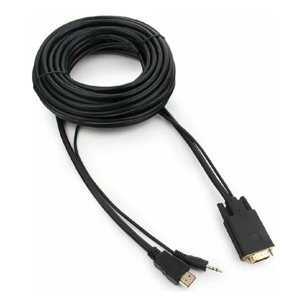 Видеокабель Cablexpert VGA (male) + Jack 3.5mm (male)-HDMI (male) 10 м