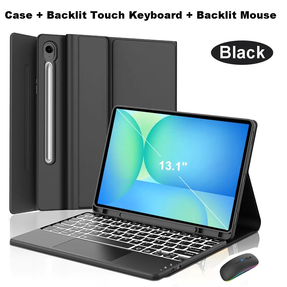 Чехол для Samsung Galaxy Tab S10 FE Plus 13,1 дюймов, Bluetooth-клавиатура с русской клавиатурой для Samsung Tab S10 FE+ 13,1 SMX620/626B