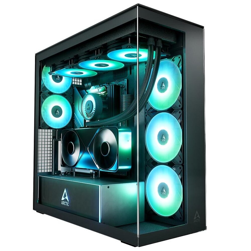 Корпус для ПК Arctic Cooling Xtender VG Black (Clear Glass), Middle Tower, E-ATX, Черный (ACPCC00024A)