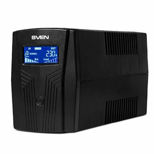 Источник бесперебойного питания SVEN PRO 650, LCD, USB, 390Вт, черный — фото 1