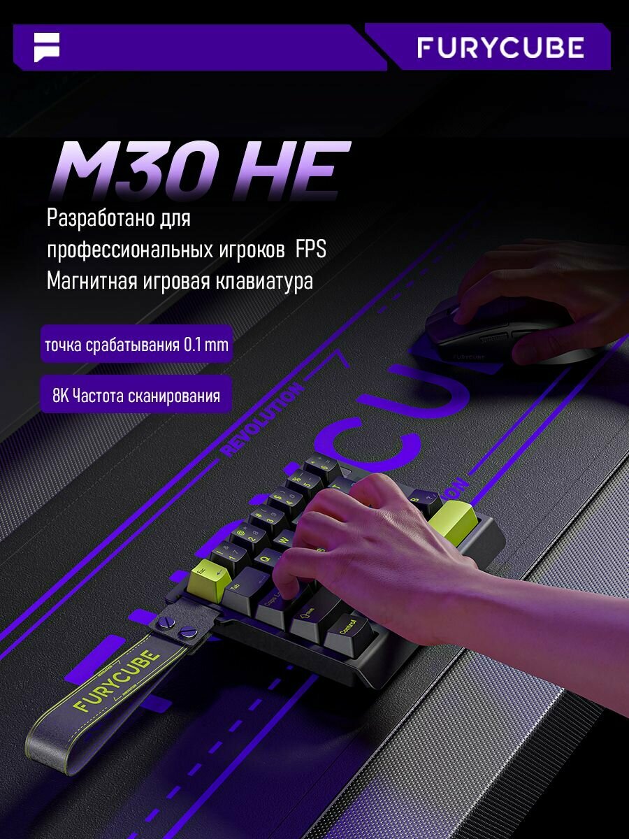 Механическая Игровая мини-клавиатура /29 клавиш /Магнитные свитчи Furycube / Магнитная клавиатура Проводная /Furycube М30HE