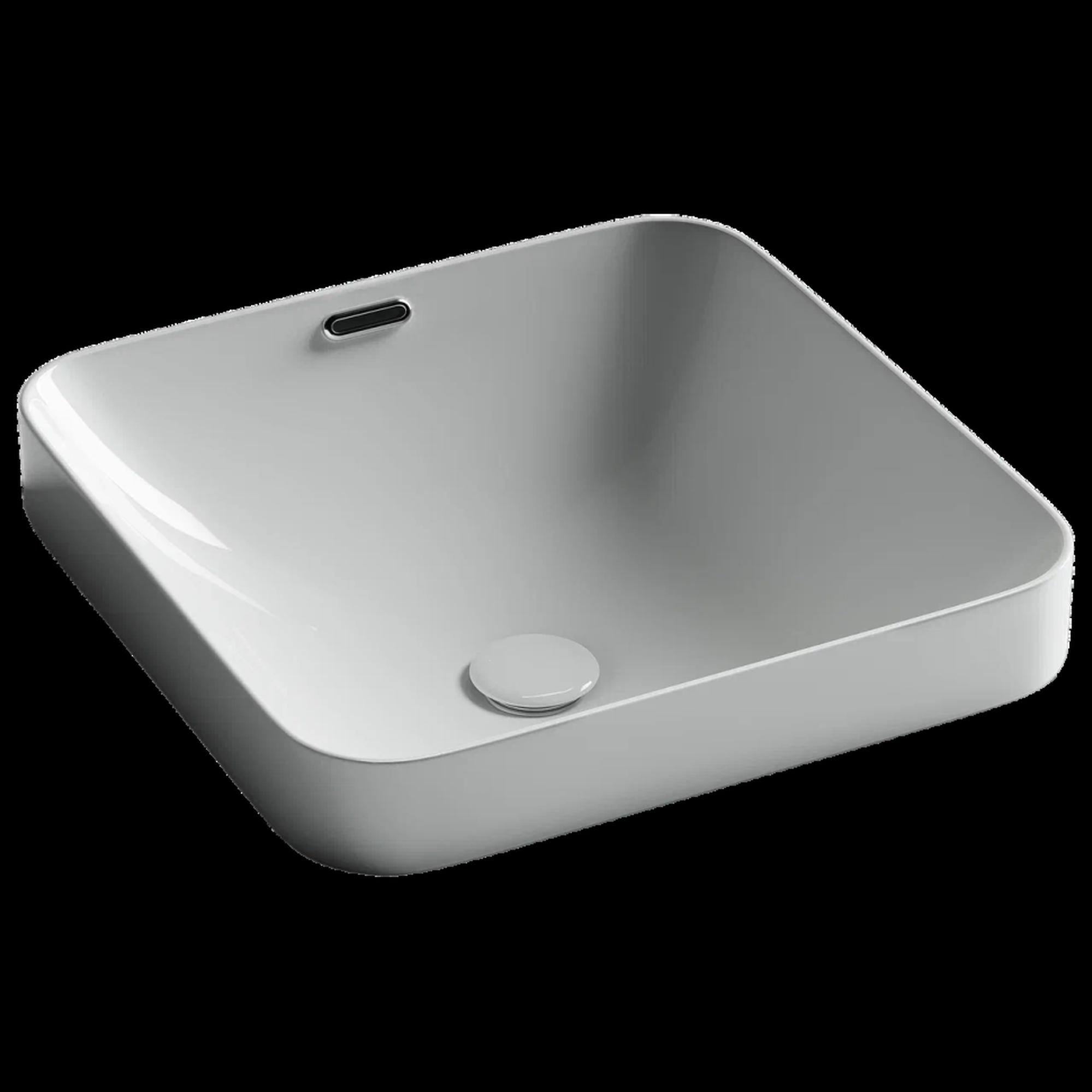 Раковина встраиваемая CERAMICANOVA Element CN6077, с отверстием слива - перелива, квадратная, 438x438x172мм, белая