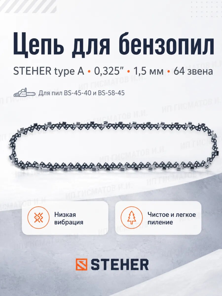 Пильная цепь 40 см 64 звена шаг 0.325 паз 1.5 75301-40 оригинальная