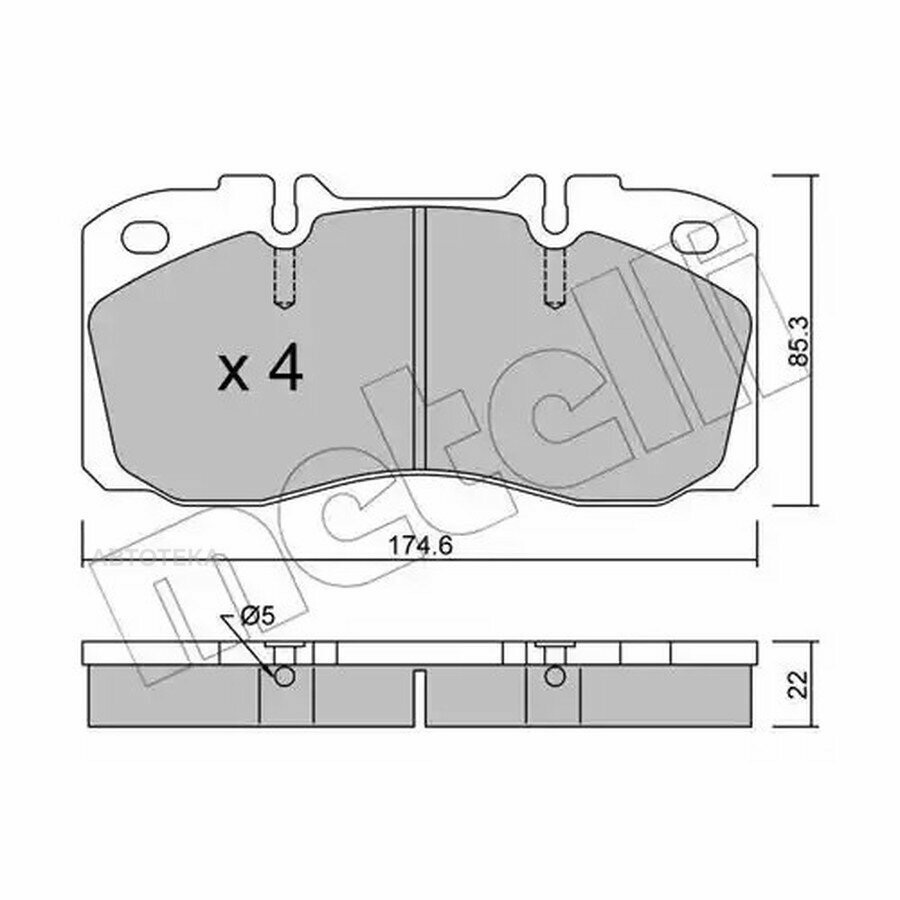 Колодки тормозные METELLI 2202680