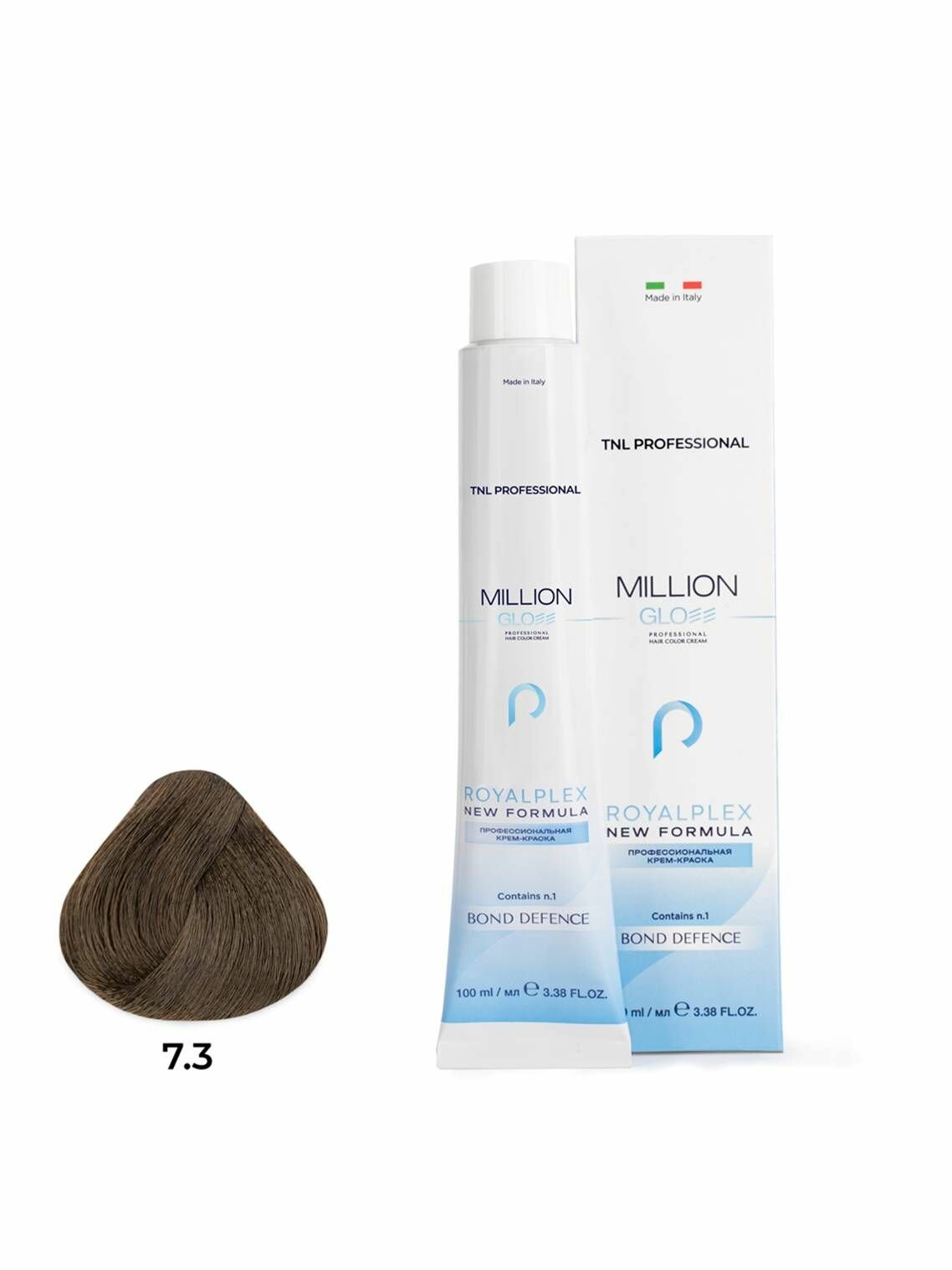 Крем-краска для волос TNL Professional Million Gloss оттенок 7.3