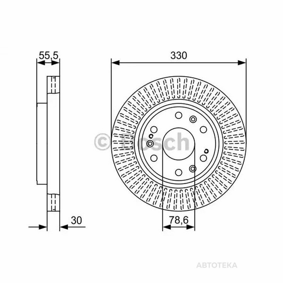 Тормозной диск передний BOSCH 0986479W30