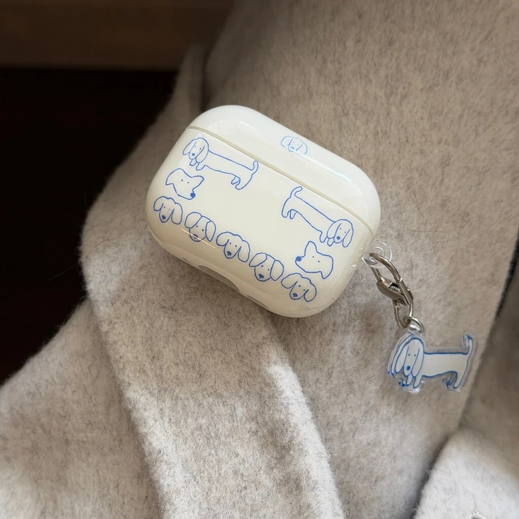 Синий чехол для AirPods из TPU for AirPods Pro 3, With Pendant