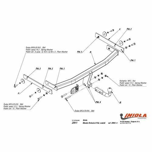 Фаркоп toyota (highlander) IMIOLA Z011