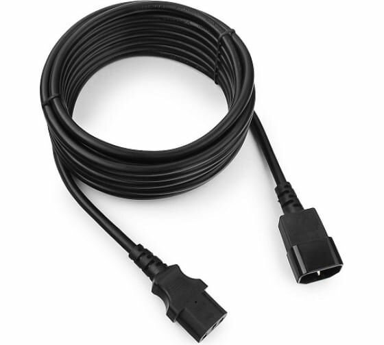Кабель питания Cablexpert, системный блок-монитор, 5м, C13-C14, 3x1кв. мм, черный, PC-189-1-5M