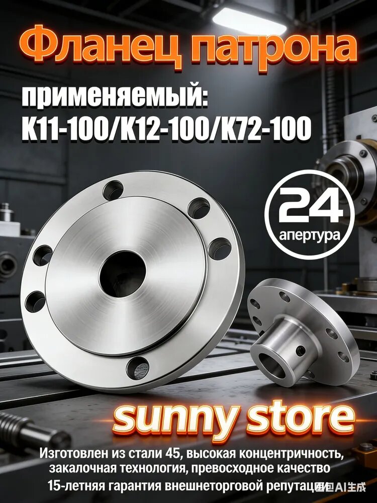 Фланец патрона 100 мм/апертура 24mm, базовый адаптер, подходит для K11-100/K12-100/K72-100