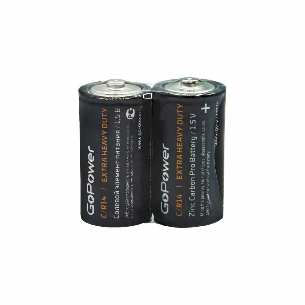 Батарейки GoPower R14 C Shrink 2 Heavy Duty 1.5V 24 шт. в уп. 00-00015596 — фото 1