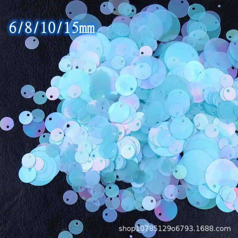 Пайетки круглые 6/8/10/15 мм, цвет MK09, 10g