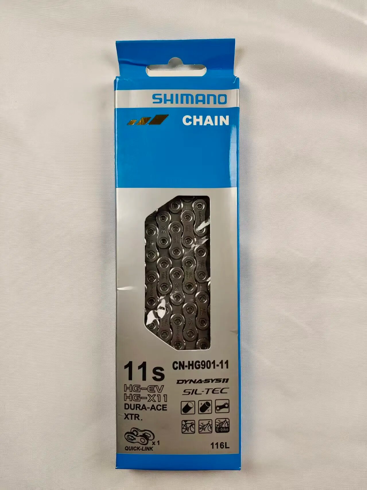 Цепь Shimano для велосипедов 9-12 скоростей CN-HG901-11S-116L