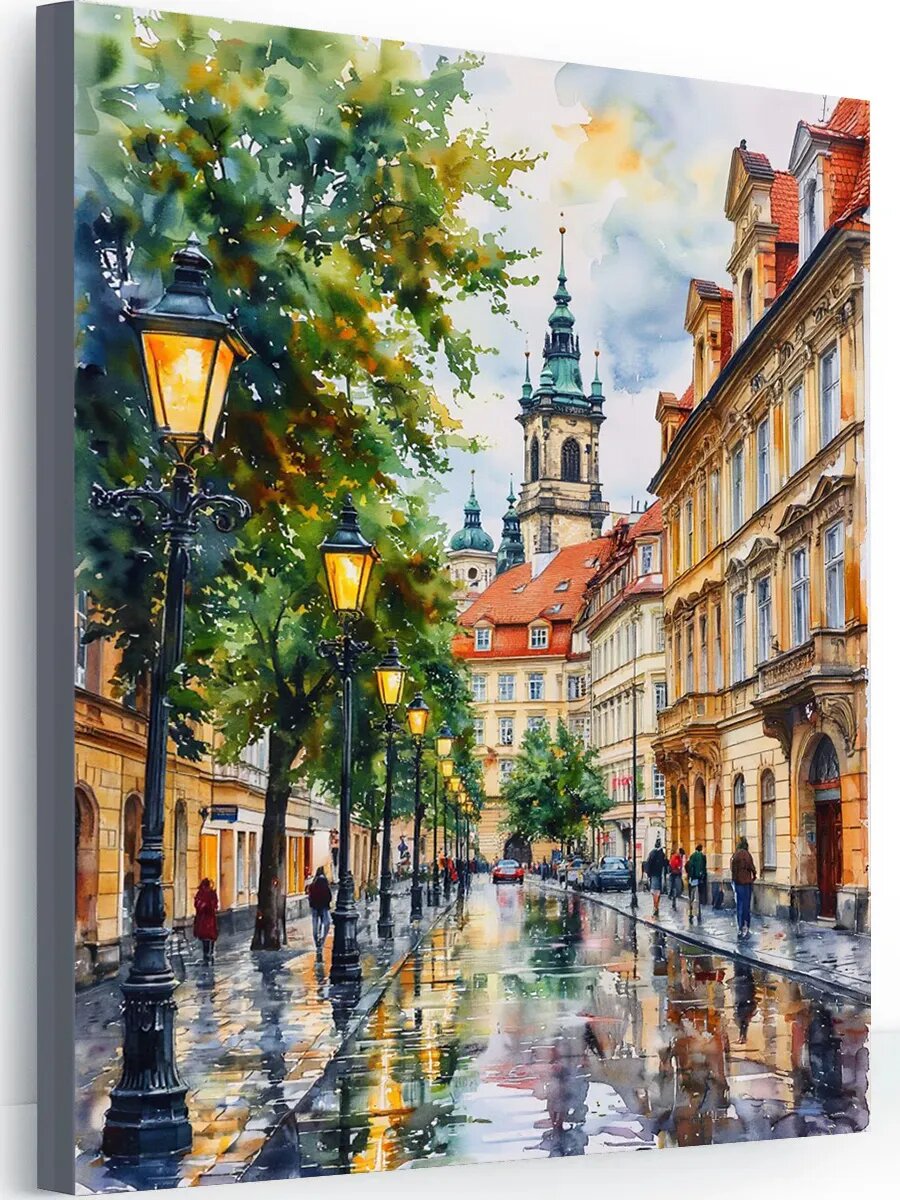 Картина на стену для интерьера "Город", на подрамнике, 40 x 50 см
