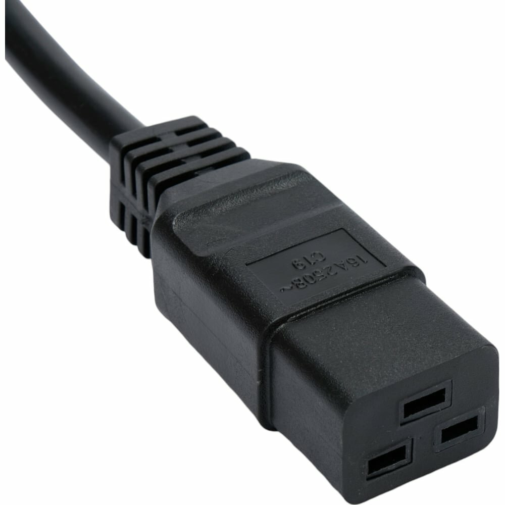 Кабель питания Cablexpert (RU) Schuko-C19, 3x2.5мм2, 16A, с заземлением, медь, 3м, черный, пак, PC-S22-C19-2.5-3M — фото 1