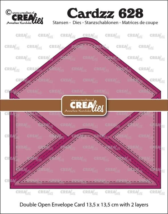 Вырубной нож Cardzz 628 Double Open Envelope, розовый, dies-28