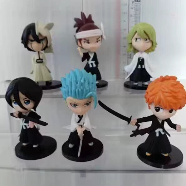 Фигурка BLEACH Ичиго Куросаки и Рукія Кучики, коллекционная модель ПВХ, 8 см, на подставке
