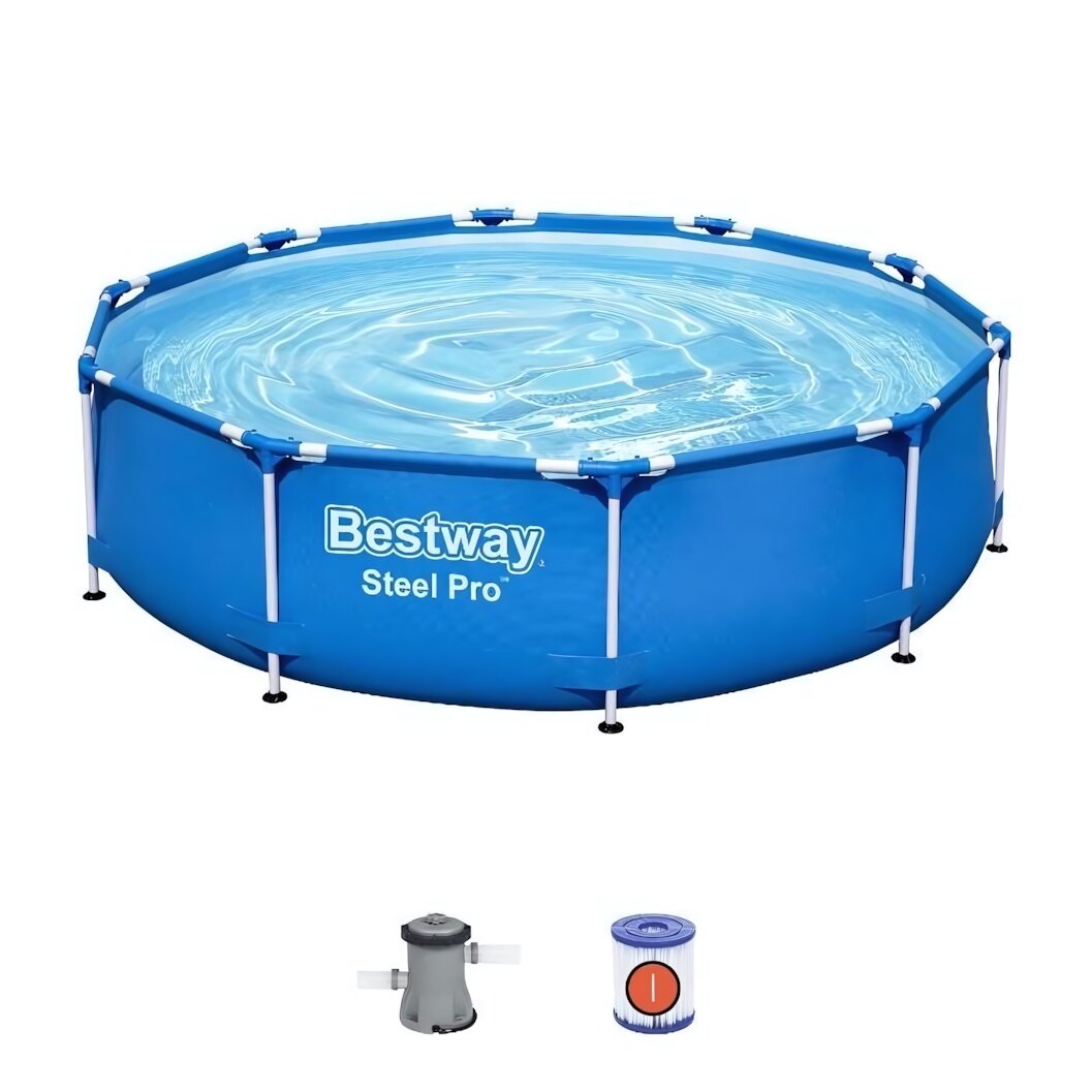 Бассейн каркасный Bestway "Steel Pro" круглый 305х76 см, 4678 л, фильтр-насос 1249 л/ч, синий
