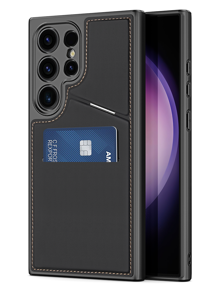 Чехол Samsung Galaxy S25 с магнитной подставкой, черный, узкий дизайн для надежной защиты