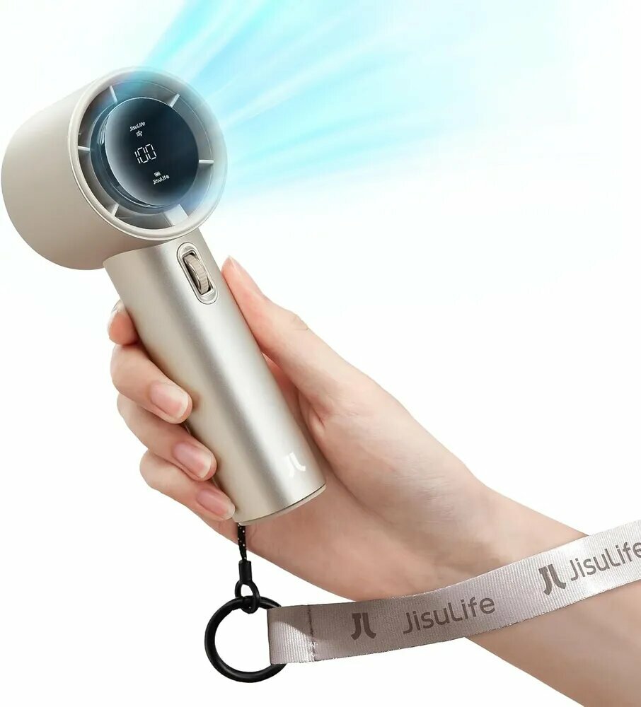 JISULIFE Портативный вентилятор Handheld Fan Pro 1S, светло-коричневый, золотой