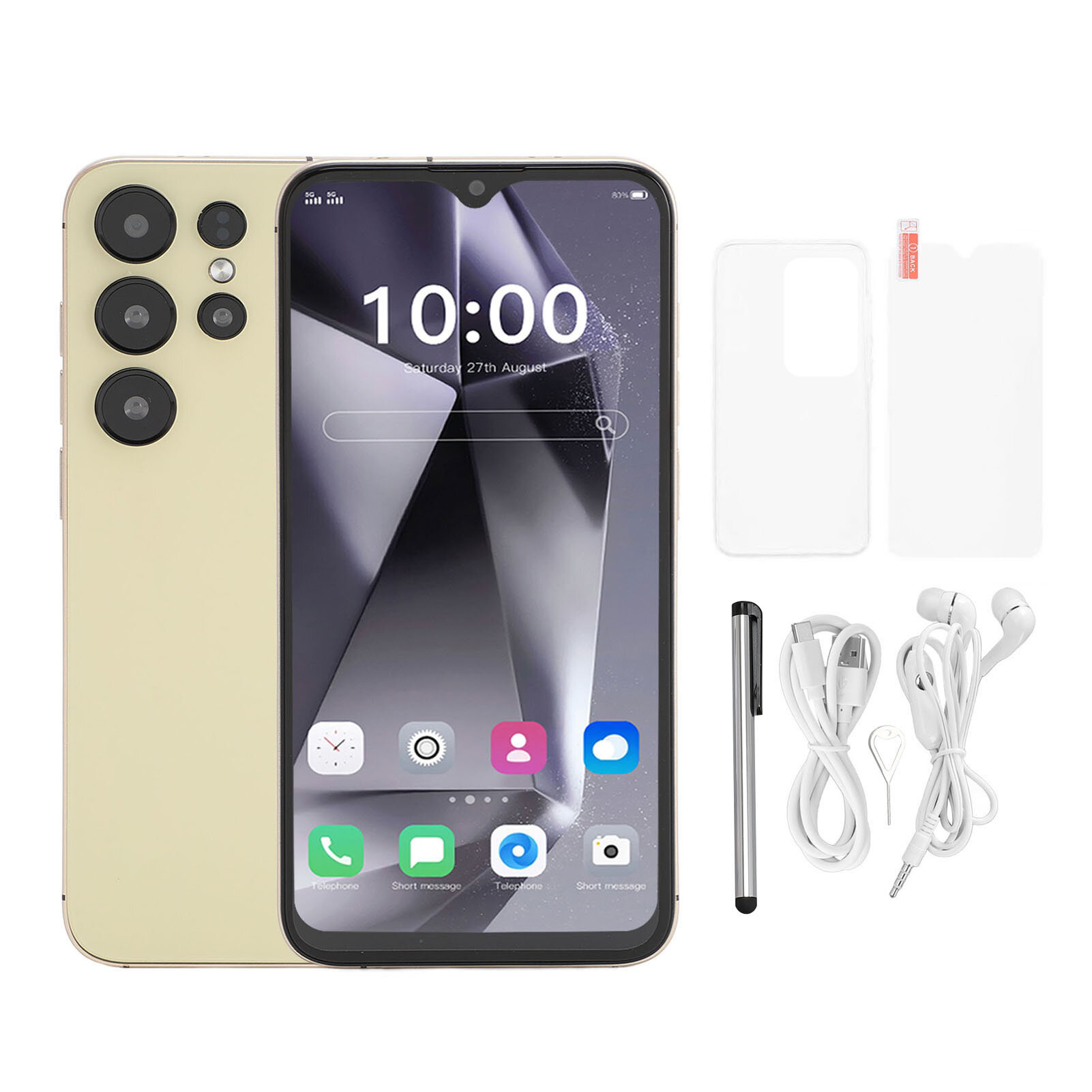 Смартфон Android 12: 6.28", 8+64 ГБ, 4G LTE, два слота SIM, тонкий, со стилусом. Желтый