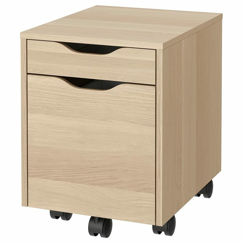 Комод ikea alex, белый морёный/чёрный, на колесиках, 36x50 см 595.826.71