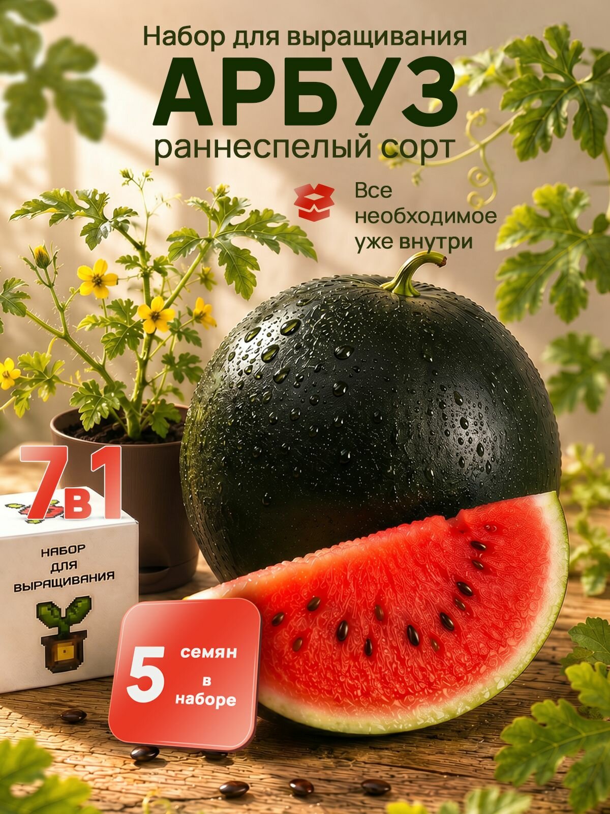 Набор для выращивания растений Арбуз мини