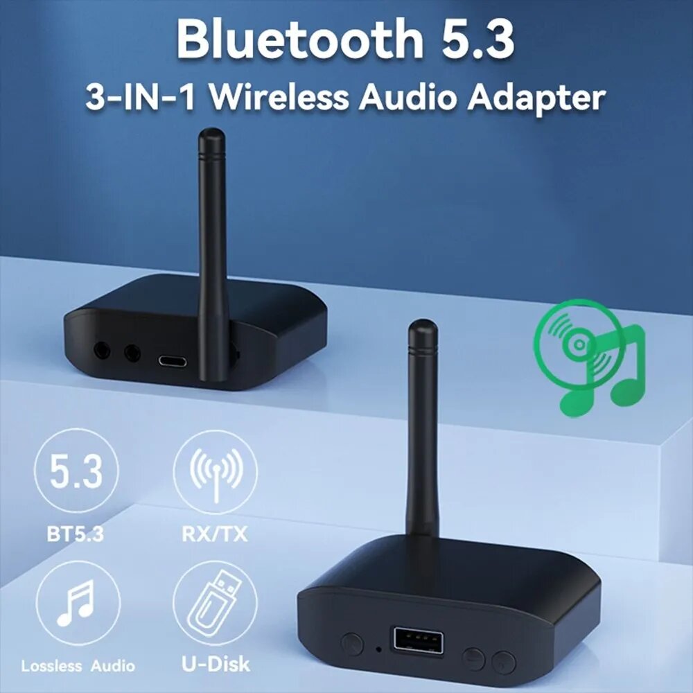 L4(P S M J) Аудиоадаптер Bluetooth 5.3 2-В-1 Передатчик Приемник Без Батареи