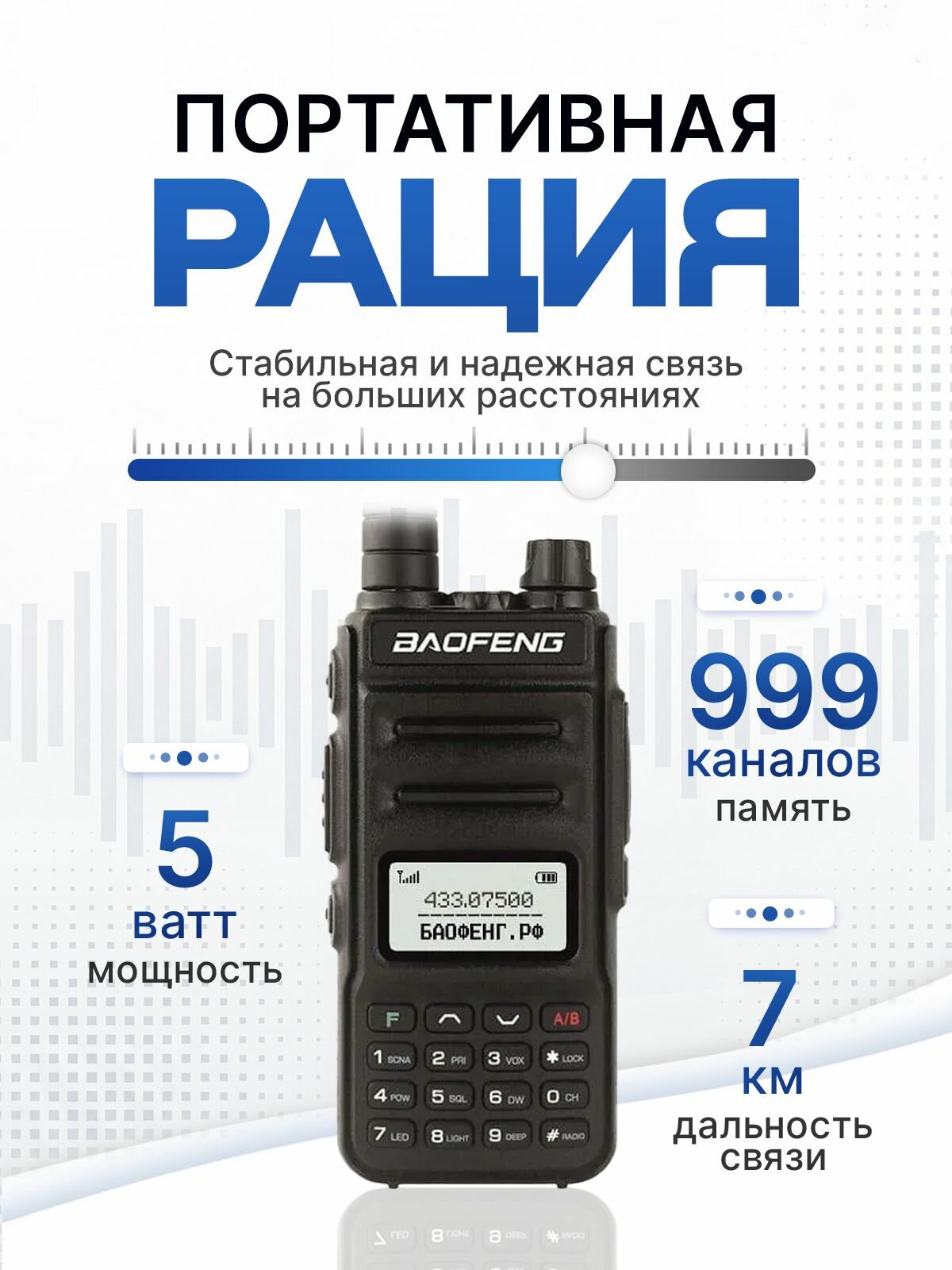 Рация Baofeng BF-UV13 5W IP54 1500 мАч Type-C Черный — фото 1