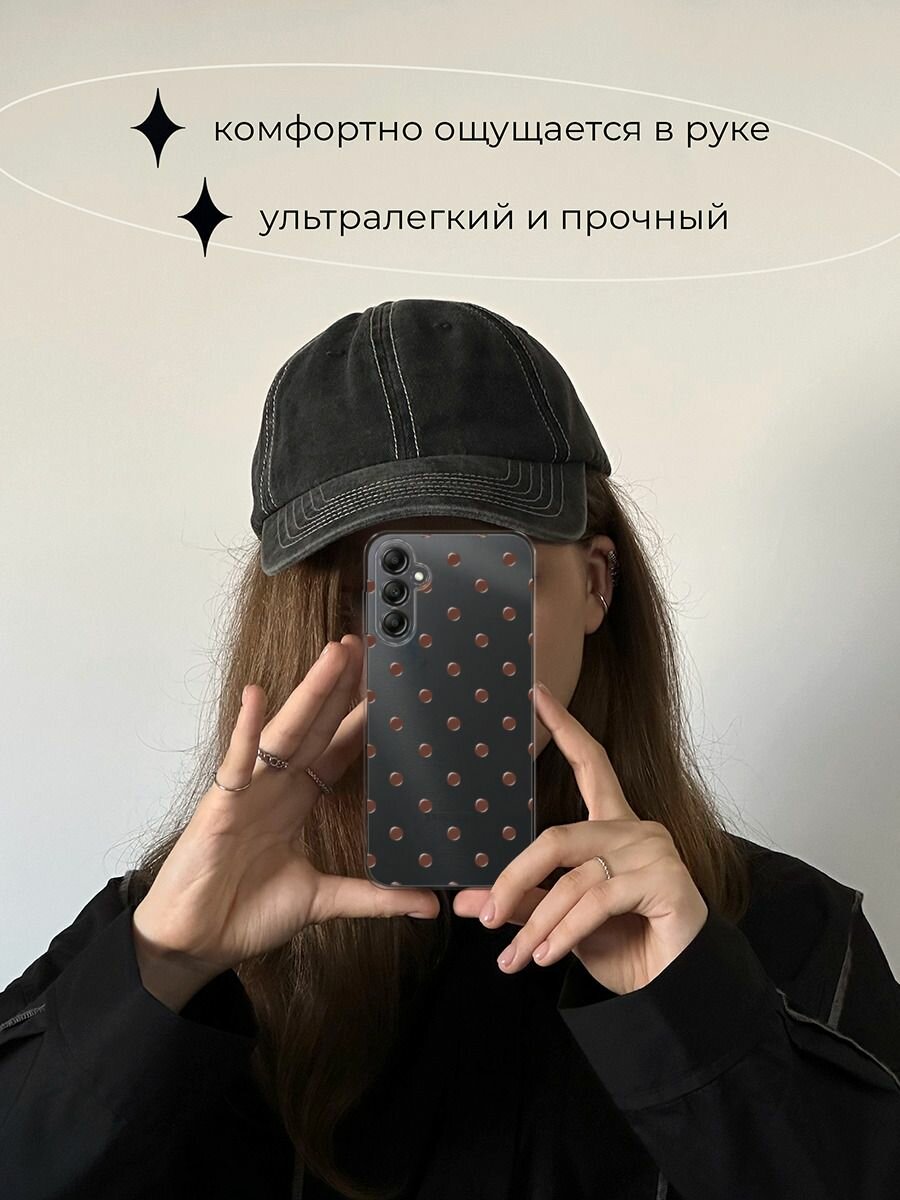 Силиконовый чехол на Samsung Galaxy A15 / Самсунг А15 с принтом Узор в горошек — фото 1