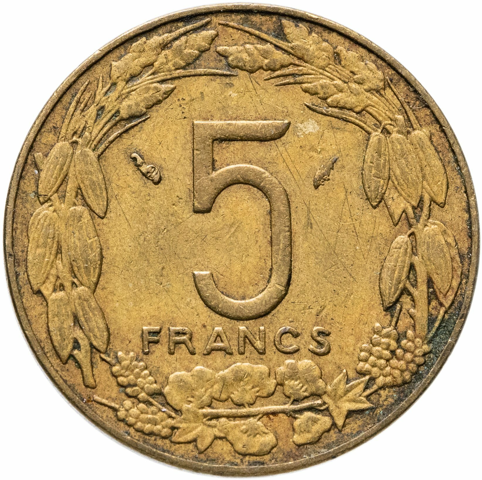 Центральная Африка BEAC 5 франков francs 1981, Бронза, в сохранности VF-XF