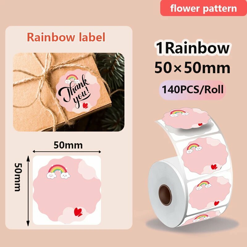 Термобумага для этикеток Bekia 20-50 мм Розовый, 50x50mm pattern