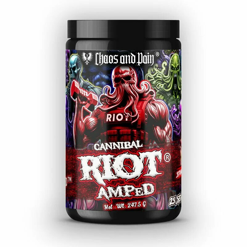 Предтренировочный комплекс Chaos and Pain Cannibal Riot Amped (247 гр) (клубника-киви)