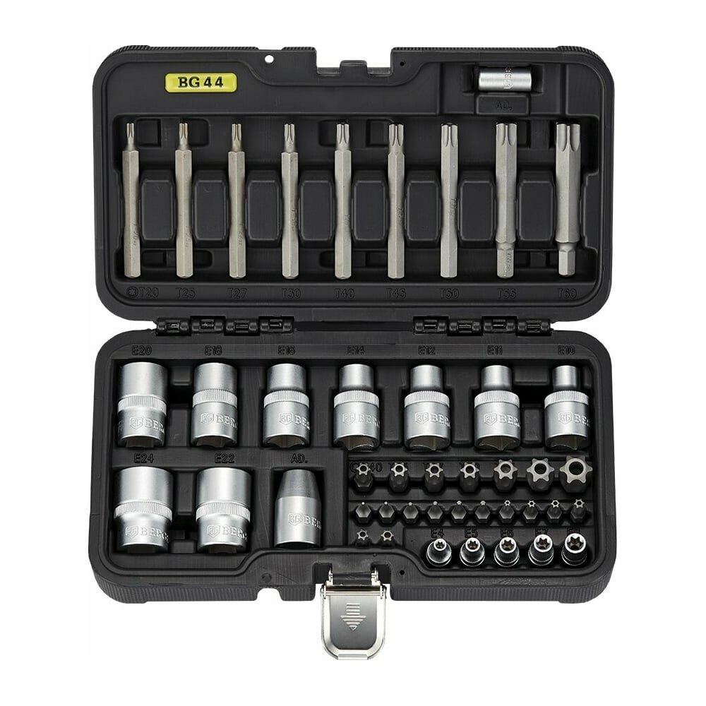 Набор бит и торцевых головок TORX 44 предмета Berger BG BG044-1214