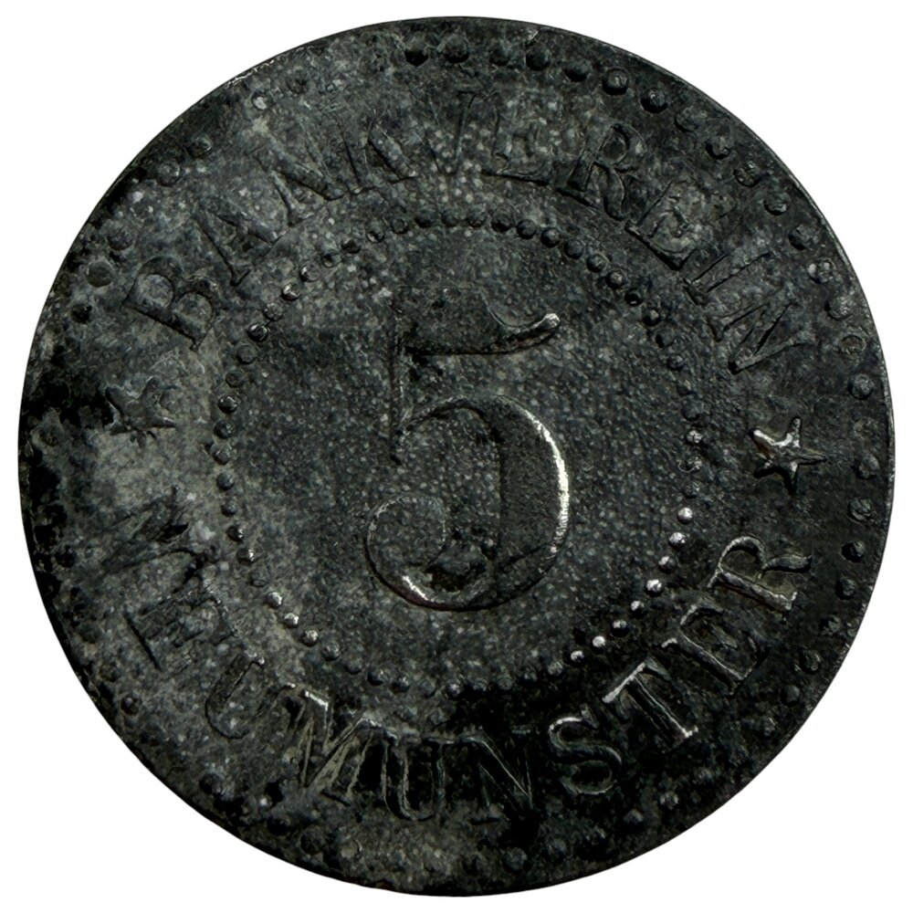 Германия, Ноймюнстер 5 пфеннигов 1914-1924 гг. (Zn)