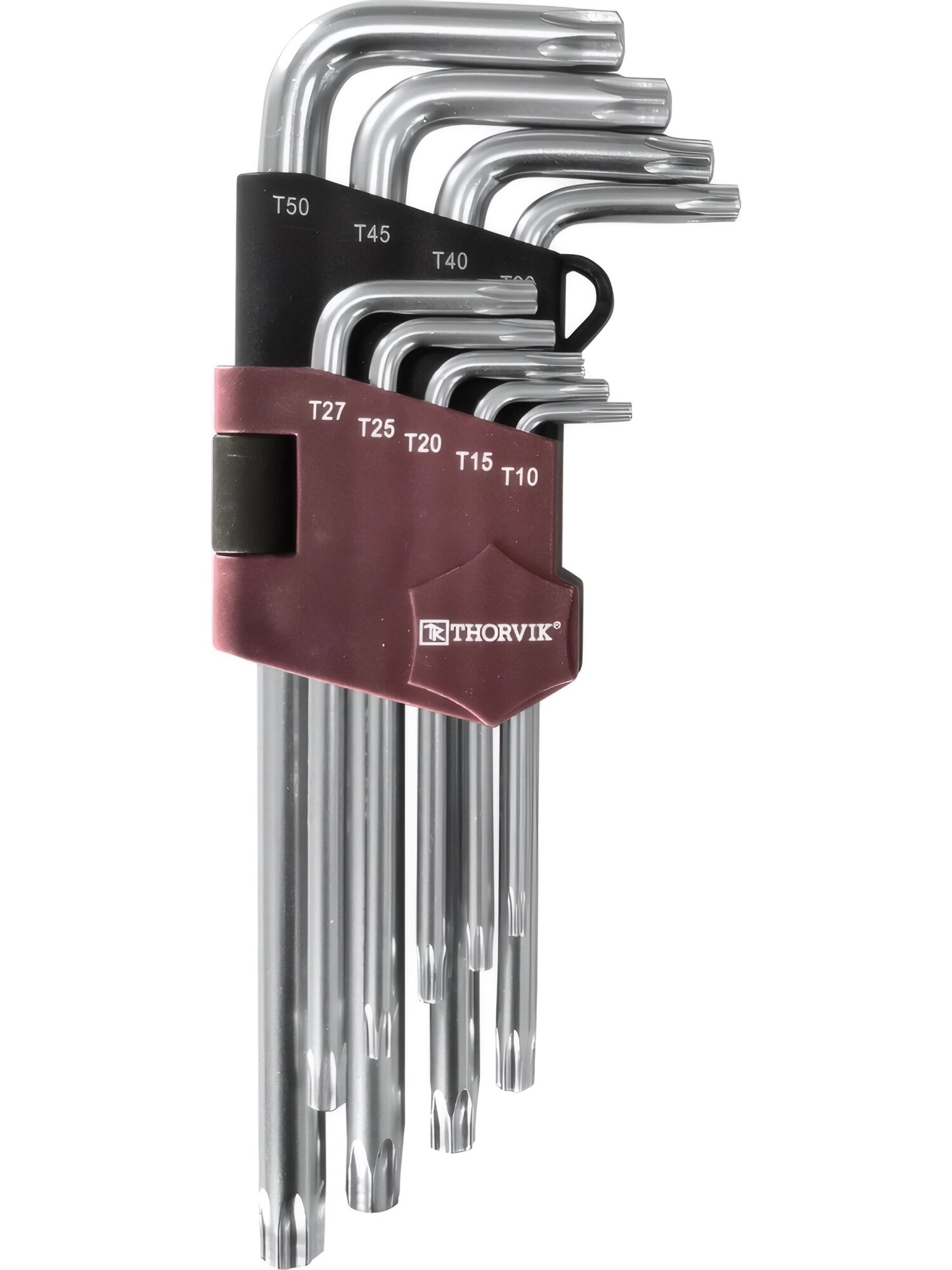 Набор ключей торцевых Thorvik TTK9S T-TORX с центрированным штифтом, Т10H-T50H, 9 предметов
