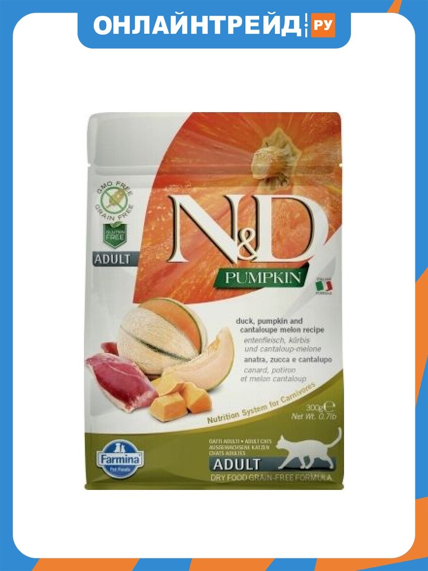Корм сухой Farmina N&D, для кошек, утка и тыква 300 г