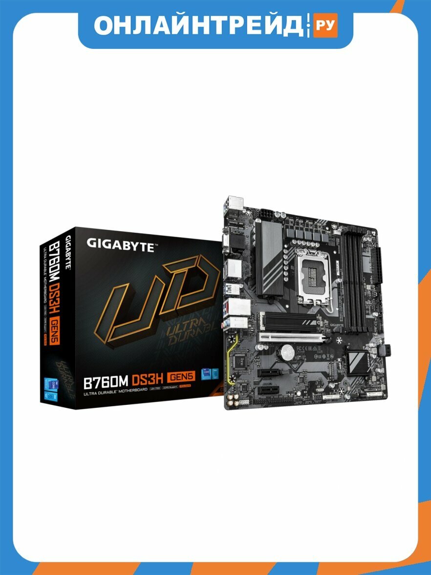 Материнская плата Gigabyte B760M DS3H GEN5 (LGA1700, mATX)