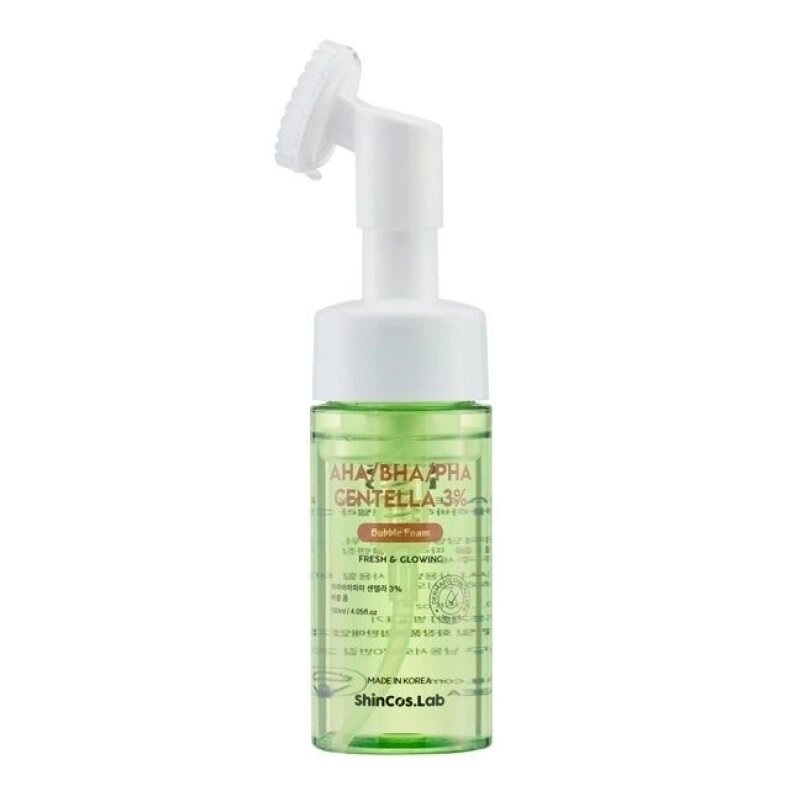 ShinCos.Lab AHA/BHA/PHA Centella 3% Bubble Foam Пузырьковая пенка для умывания с 3% экстракта центеллы азиатской и комплексом кислот AHA, BHA и PHA