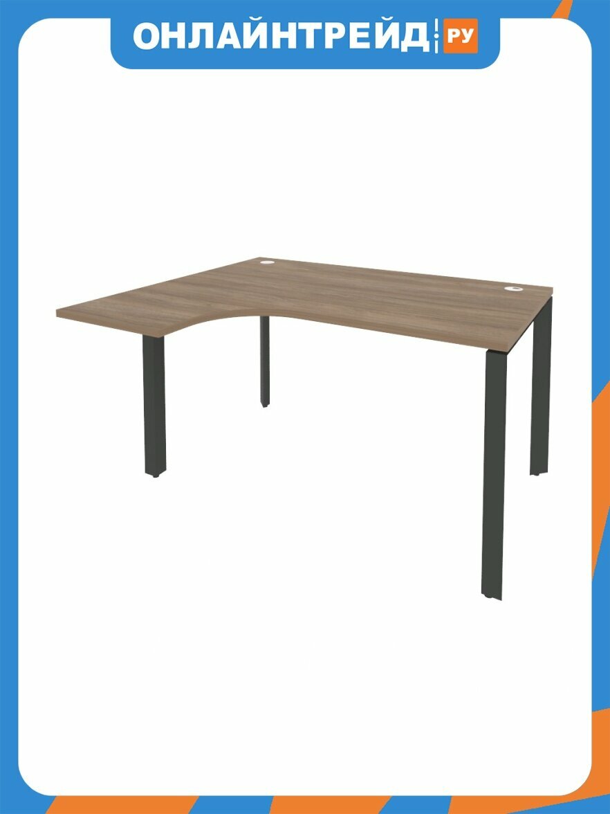 Стол эргономичный Riva CHAIR левый на П-образном м/к O. MP-SA-3 (L) Дуб аризона/Антрацит металл 1380*1180*750 Onix