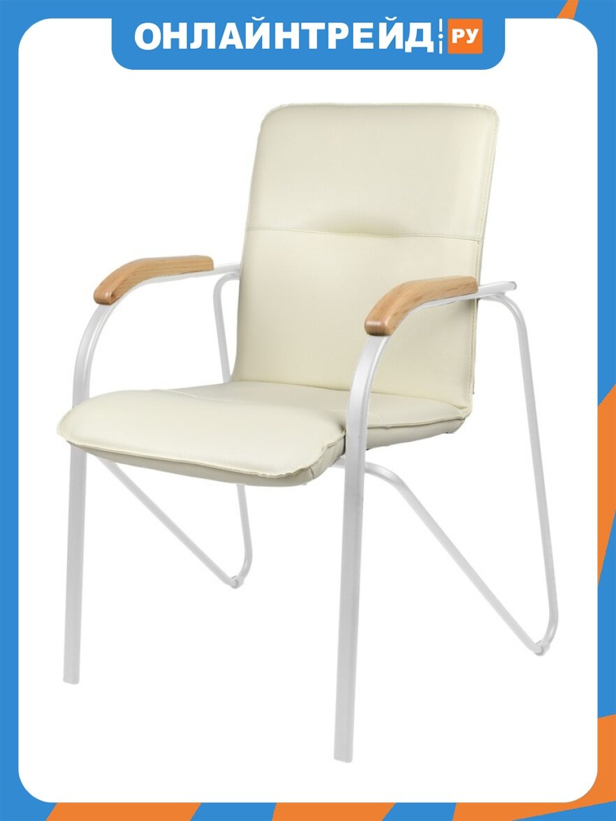 Кресло офисное Focusnic UA_EChair SAMBA Silver к/з беж./бук (V-18 1.007)