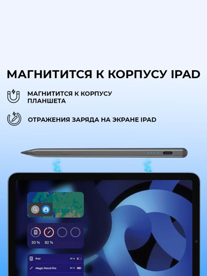 Стилус Deppa Magic Pencil Pro для iPad, графит — фото 1