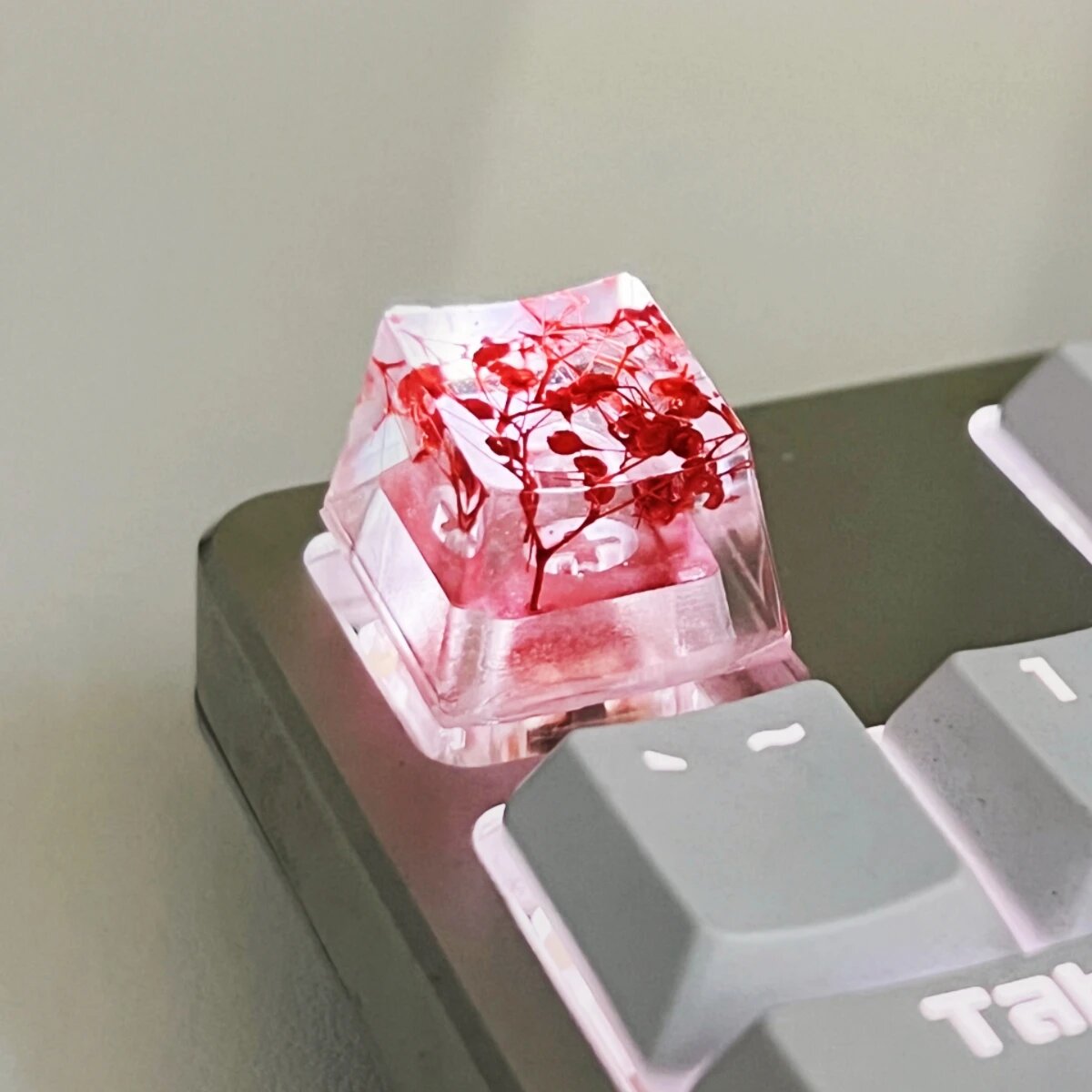 Кейкапы для клавиатуры с цветами, red-1pcs