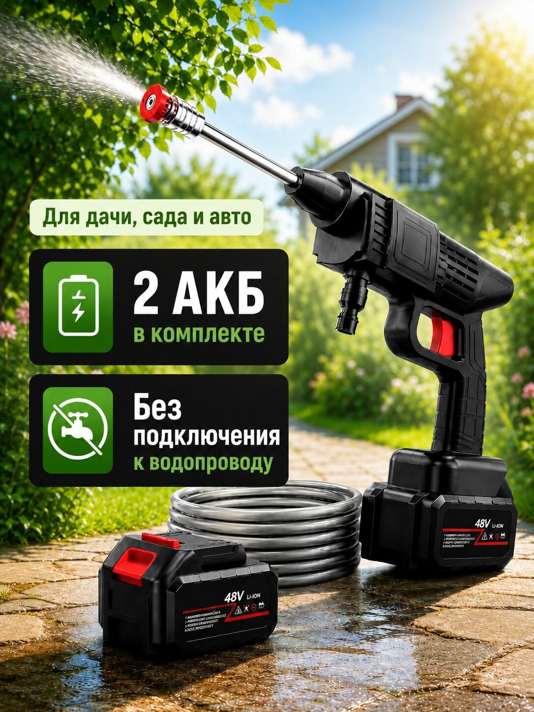 Мойка высокого давления, минимойка для автомобиля и дома, автомойка высокого давления аккумуляторная в кейсе